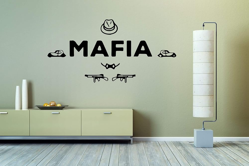 Amazon.com: Wall Sticker Mafia Gangster Retro Gun Weapon Man Vinyl ...