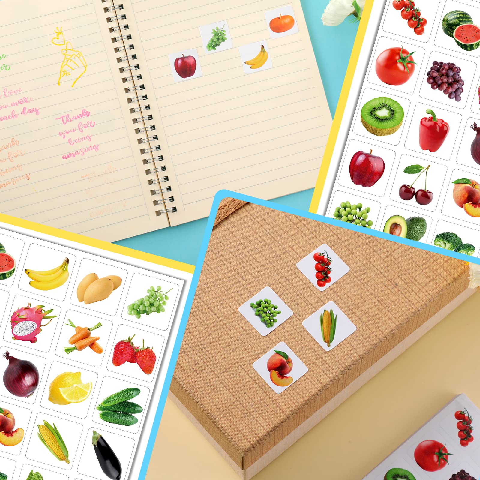 Mua 600 Pcs Fruits Vegetable Stickers for Kids Fruits Vegetable Photos ...