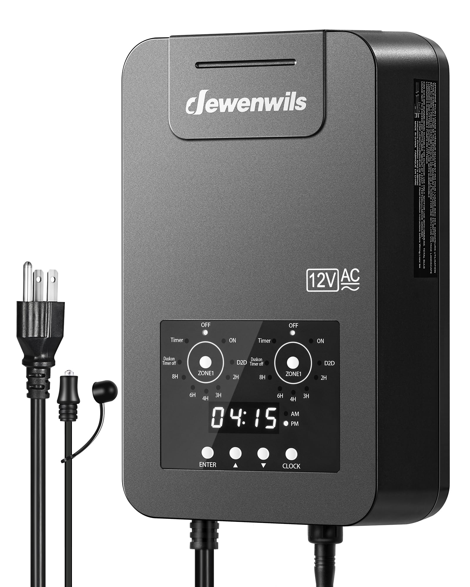 DEWENWILS 200W Low Voltage Landscape Transformer, 2 Zone Independent ...