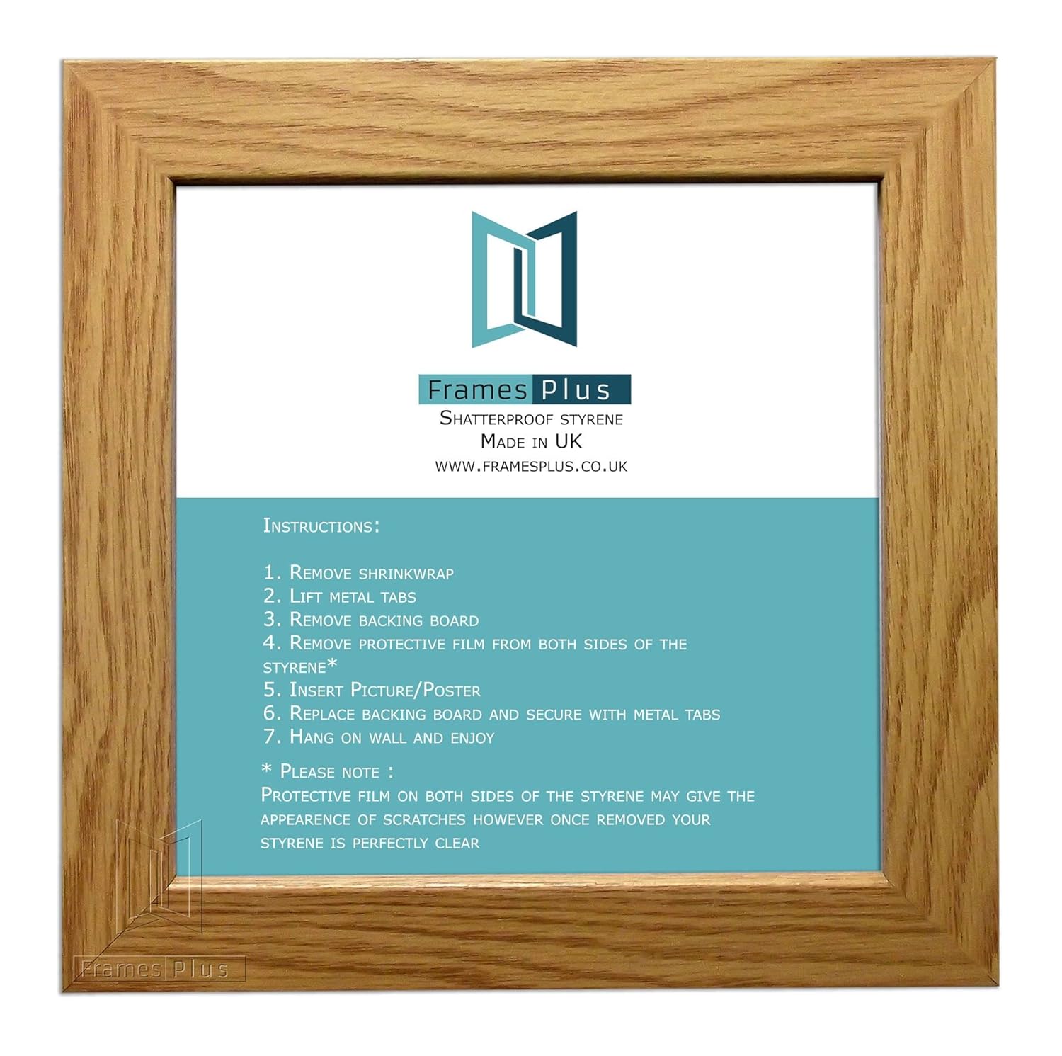 OAK WOODEN EFFECT PICTURE PHOTO SQUARE FRAMES SIZE: 24"x24", PORTRAIT ...