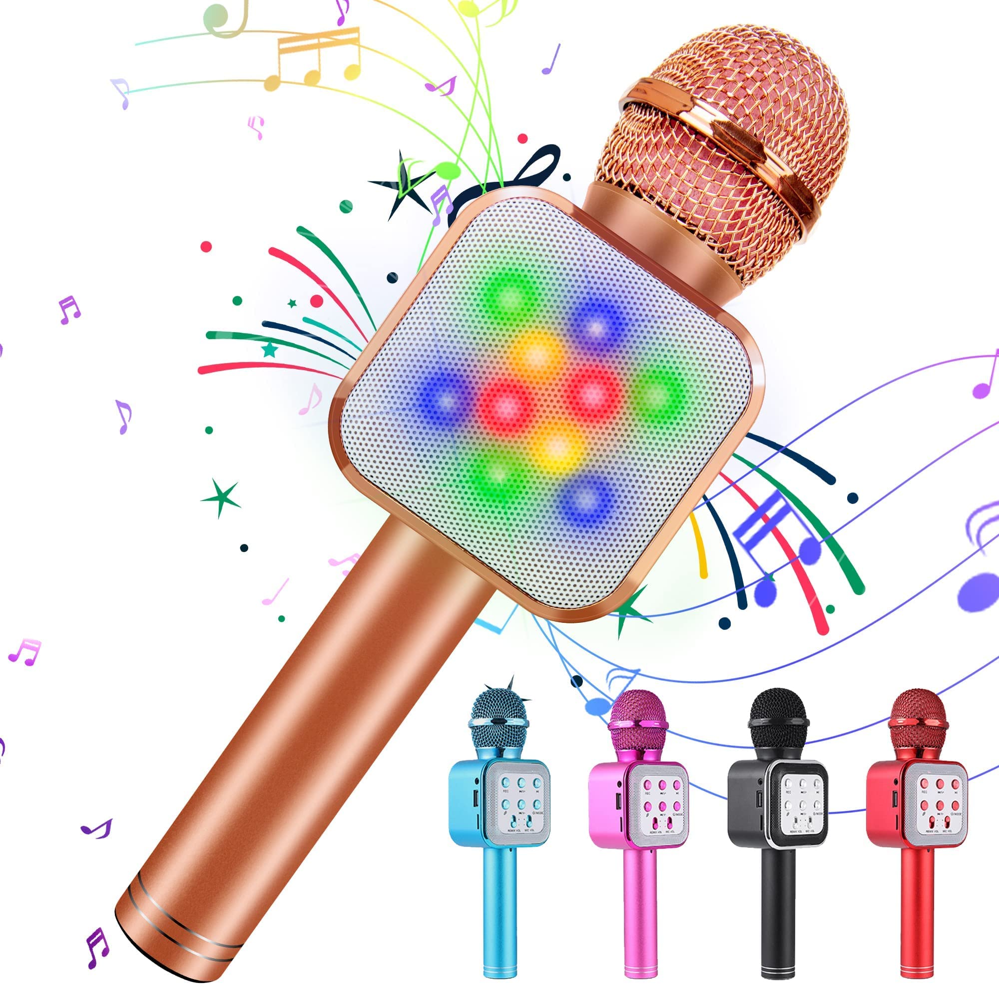 KIDWILL Wireless Bluetooth Karaoke Microphone for Kids, 5-in-1 Portable ...