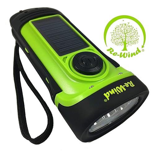 NEW Re-Wind Wind Up Solar Rechargeable Waterproof LED Torch Flashlight ...