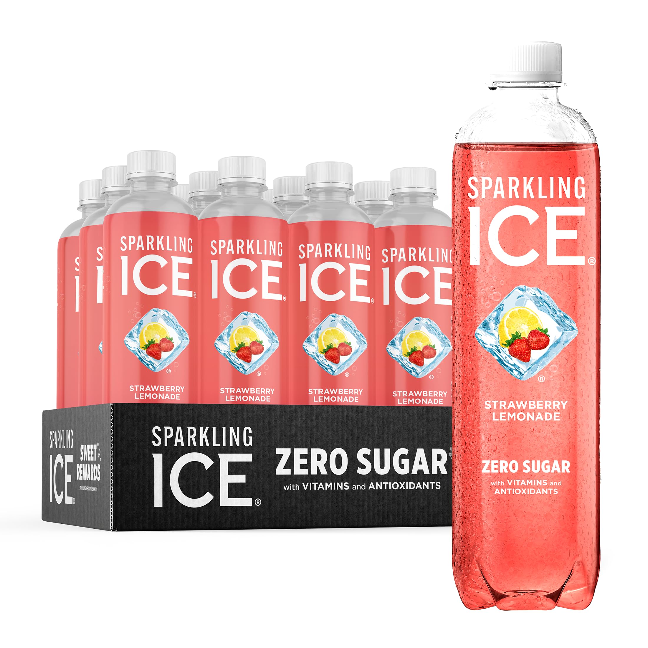 Mua Sparkling Ice, Strawberry Lemonade Sparkling Water, Zero Sugar Flavored Water, with Vitamins ...