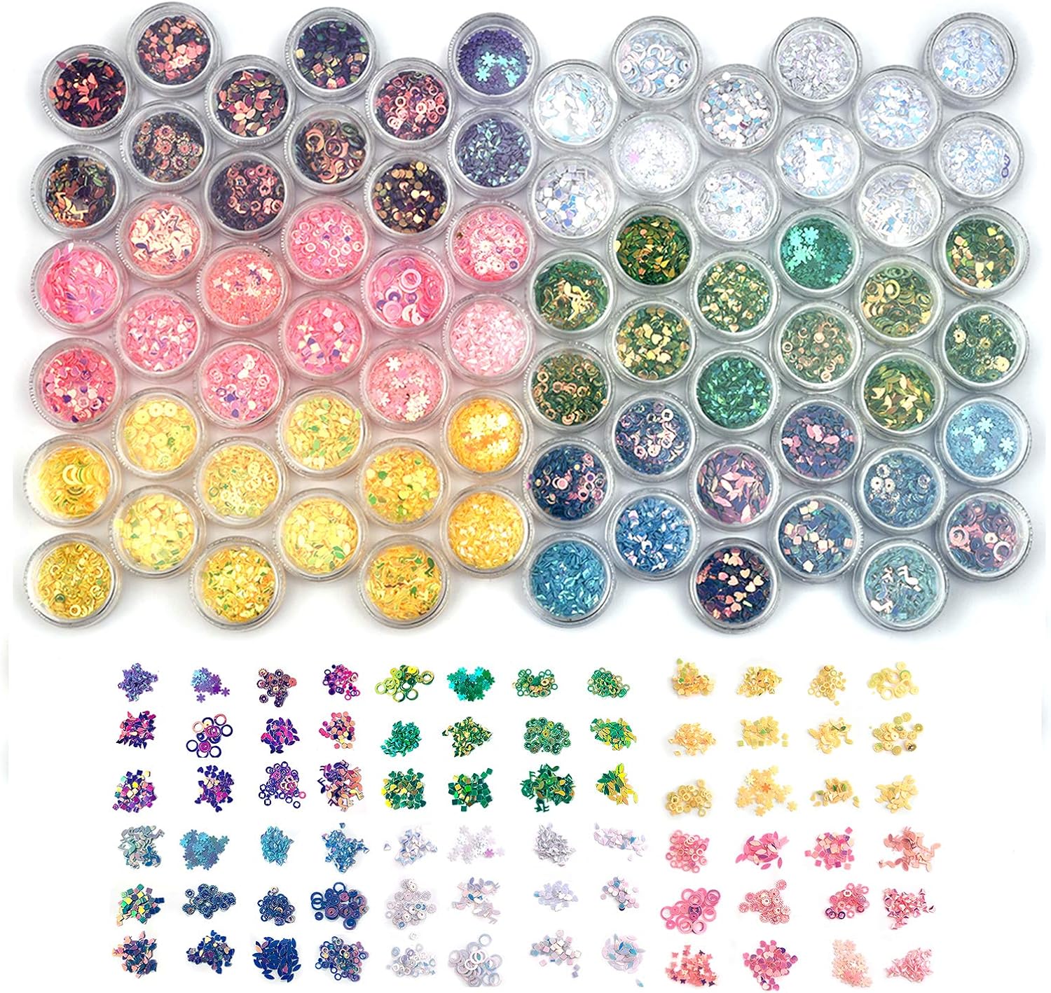 Amazon.com: DROLE 72Sets Resin Glitter Sequins Ultra-Thin Confetti ...