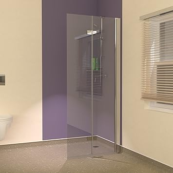 UniClosure 850 Wet Room Folding Hinged Shower Screen suitable for Vinyl ...