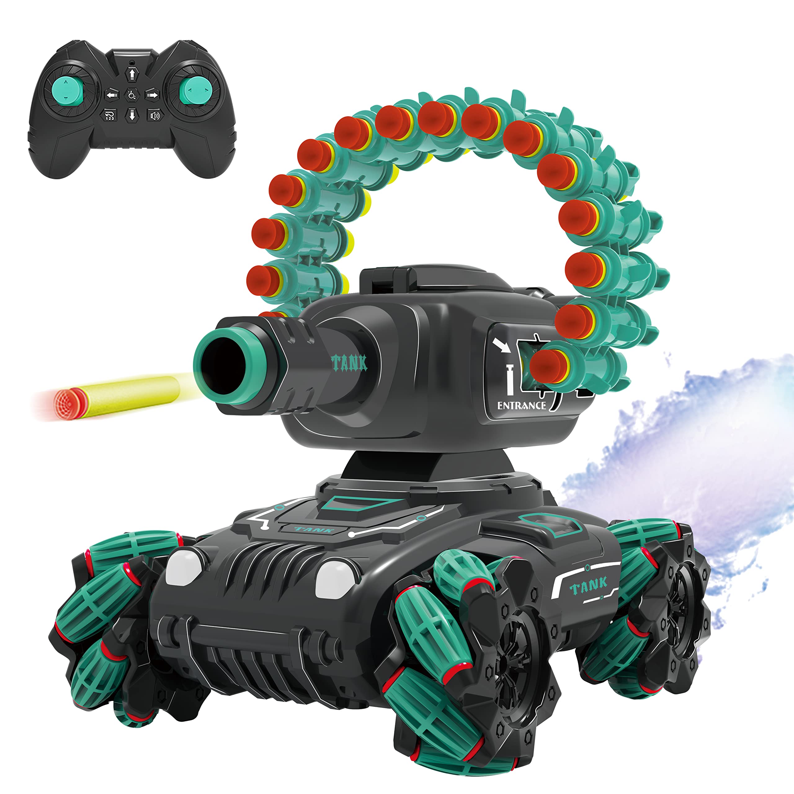 Mua Lofowoer 4 Head RC Tank Car, Shooting Water Bullets RC Car, Kids 4WD Battle Stunt Car, Blow ...