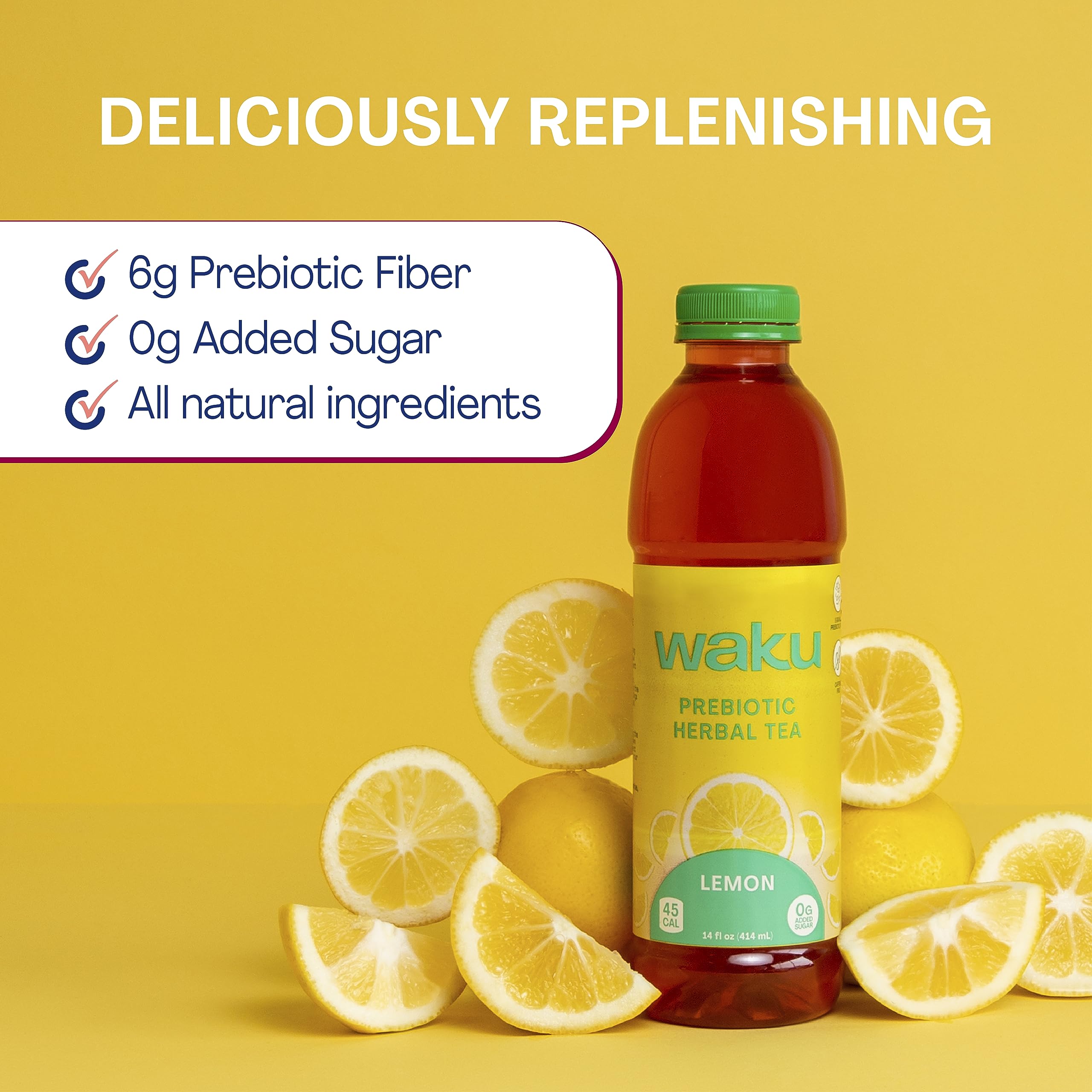 Mua Waku Prebiotic Herbal Iced Tea | Lemon | Keto, Zero Sugar, Caffeine ...