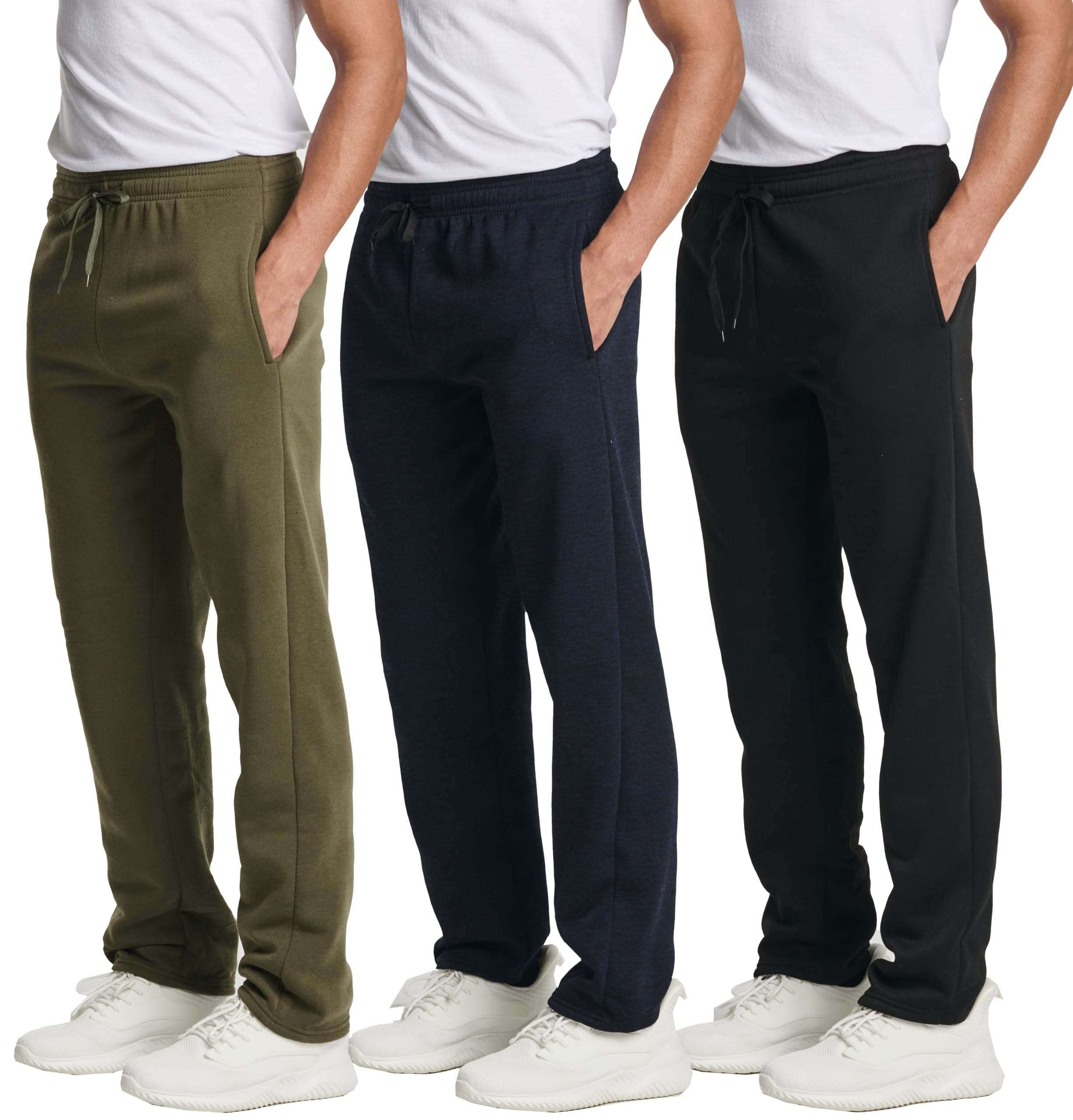 Real Essentials Men's Open Bottom Mens Sweatpant Men Tech Fleece Active ...