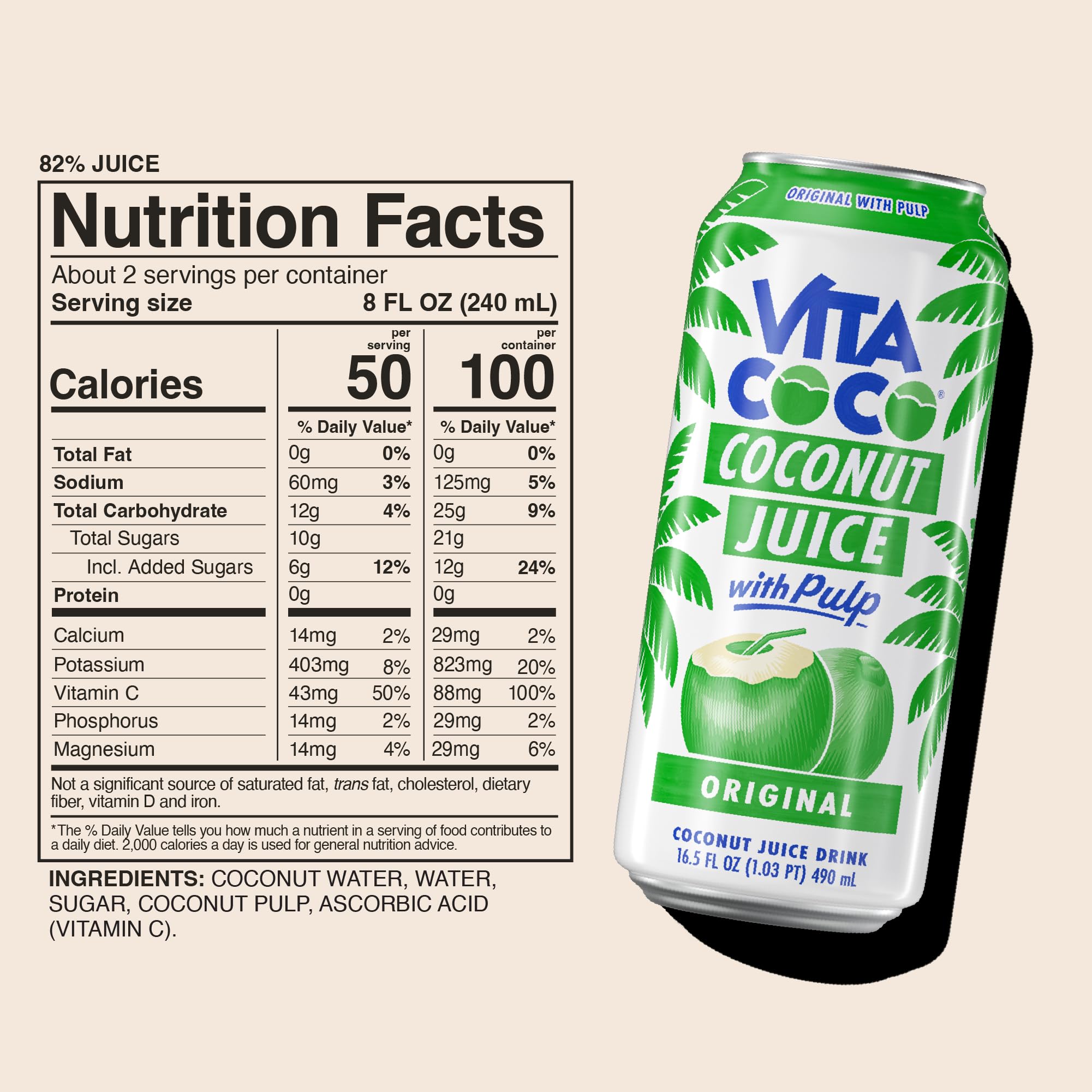 Mua Vita Coco Coconut Juice, Original with Pulp | Big, Bold Coconut ...