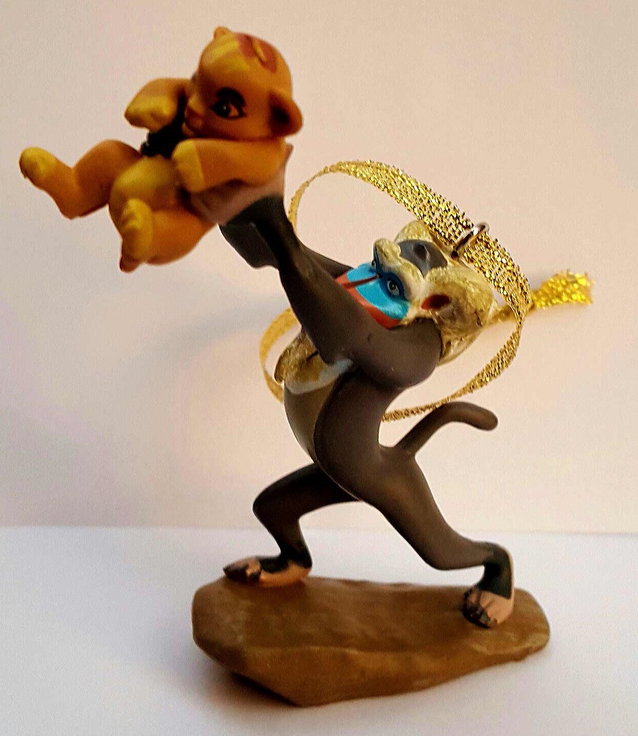 4" Disney Lion King Rafiki Baboon & Baby Simba Christmas Tree Ornament ...
