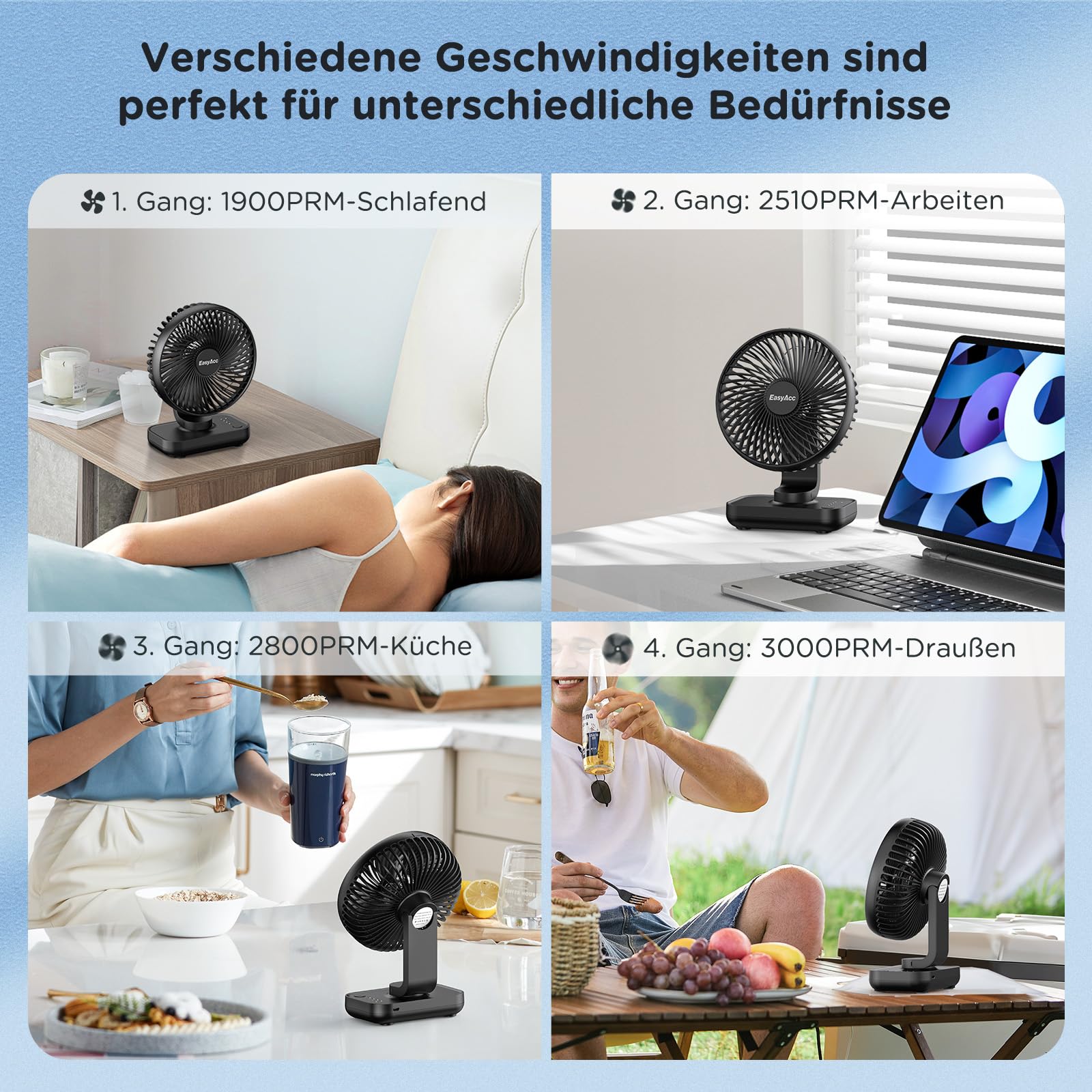 Mua EasyAcc Small Desk Fan 4000 Battery Fan, 5-23 Working Time ...