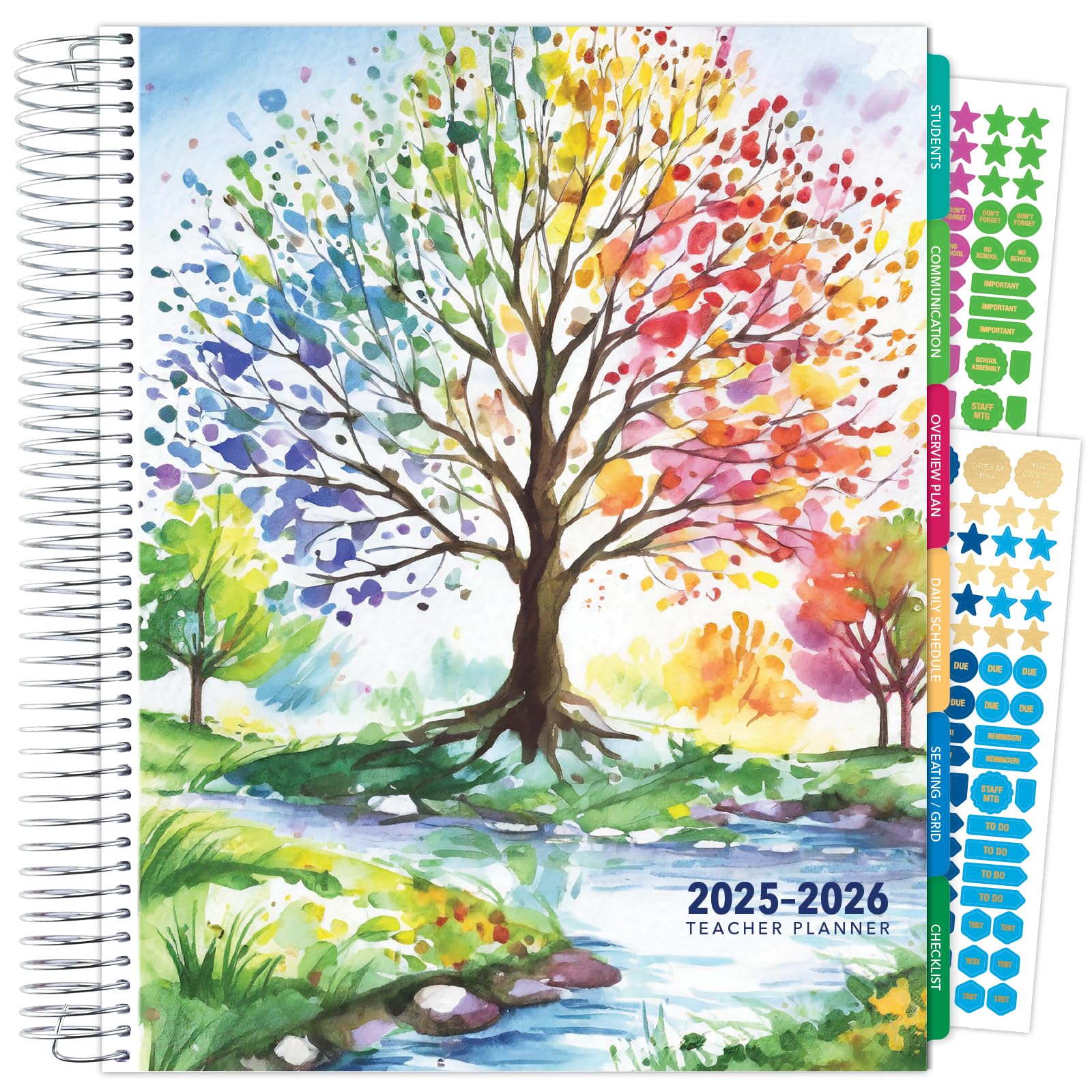 Aug 2025-Jul 2026 Deluxe Teacher Planner Notebook 8.5x11 Daily Weekly ...