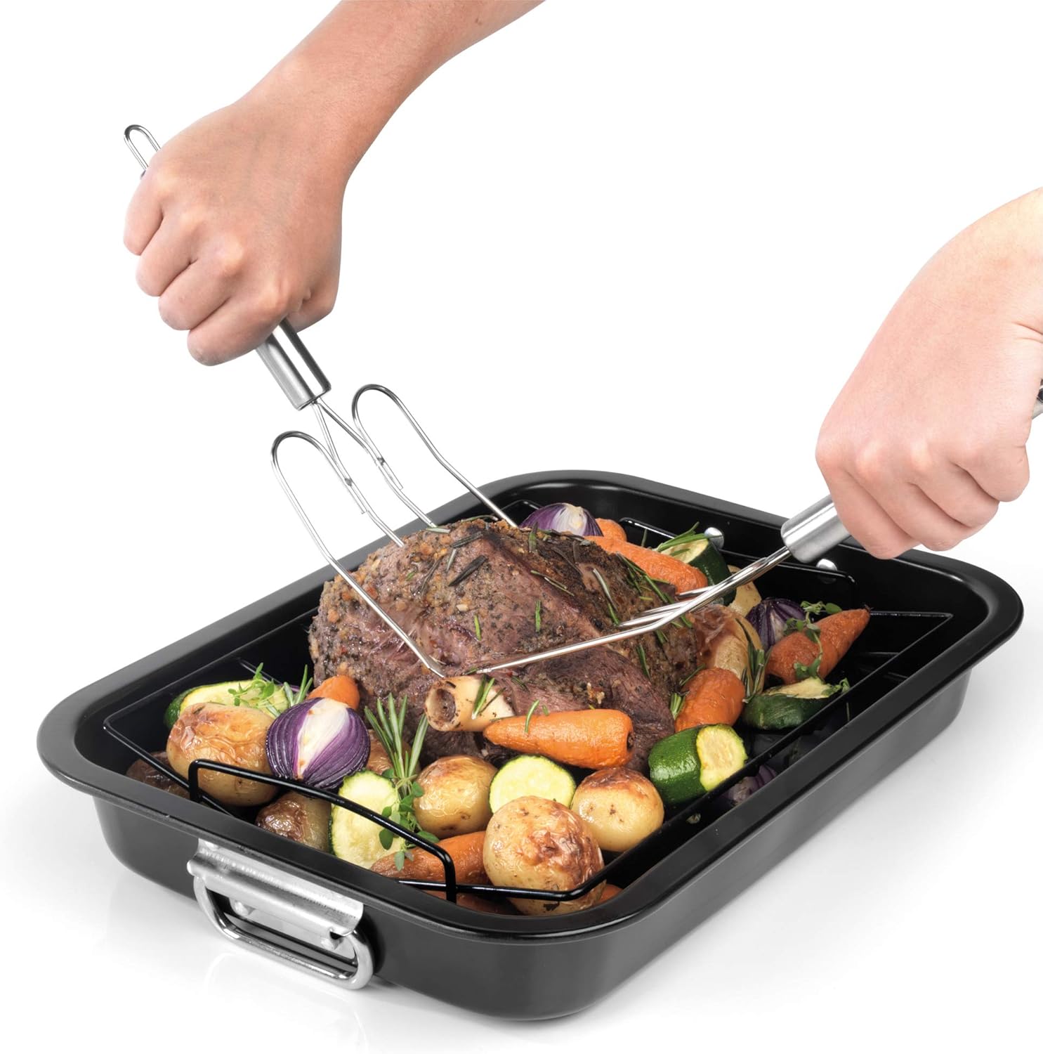 Salter BW07248 Set with Roaster, Rack, Thermometer, Carving Knife and ...