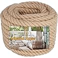 DEDU Hemp Rope, Twisted 4 Strand Manila Rope 3/4 Inch X 50 Ft, Natural ...