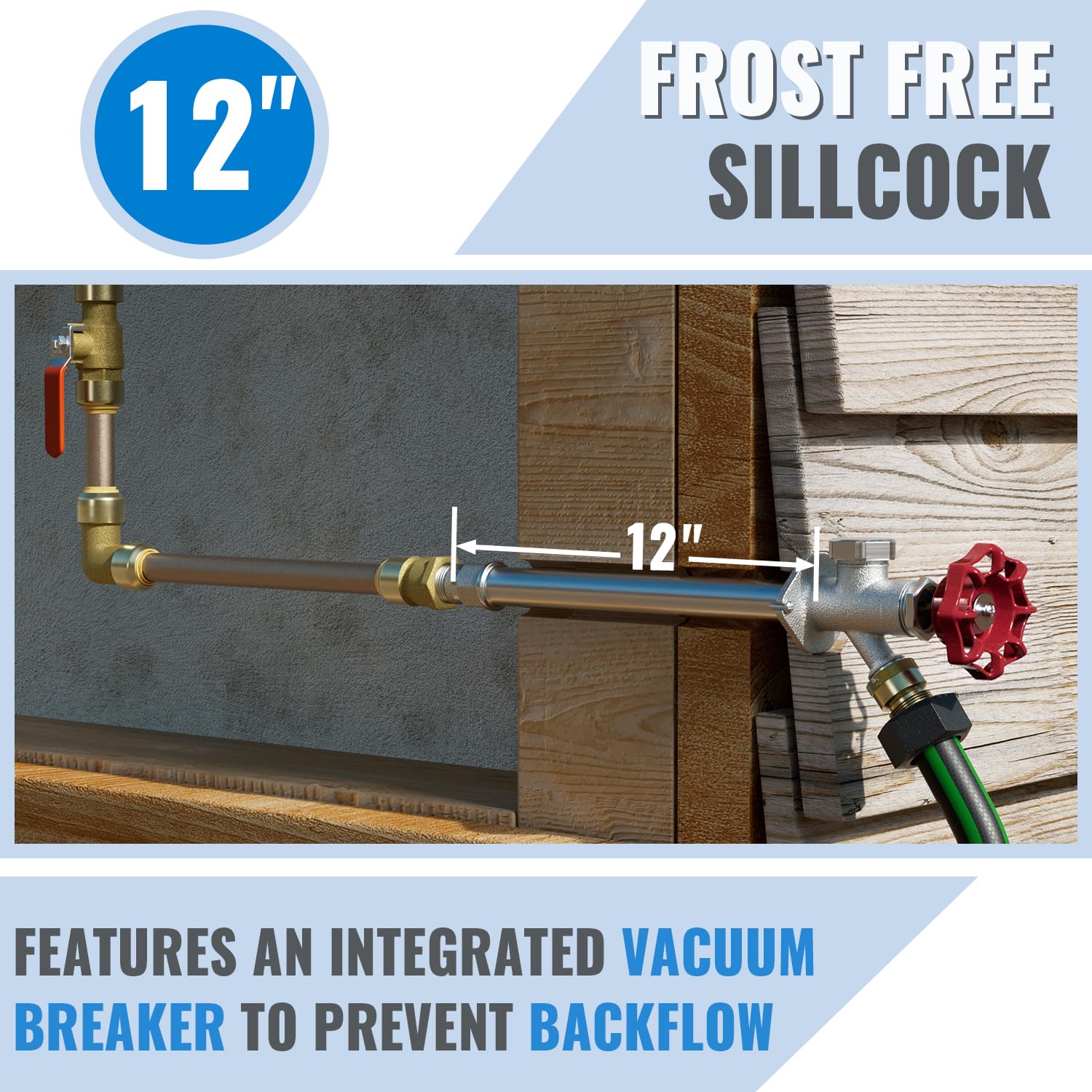 Mua SUNGATOR Frost Free Sillcock, 12" Push Fit Anti-Siphon Hydrant, 3/4 ...