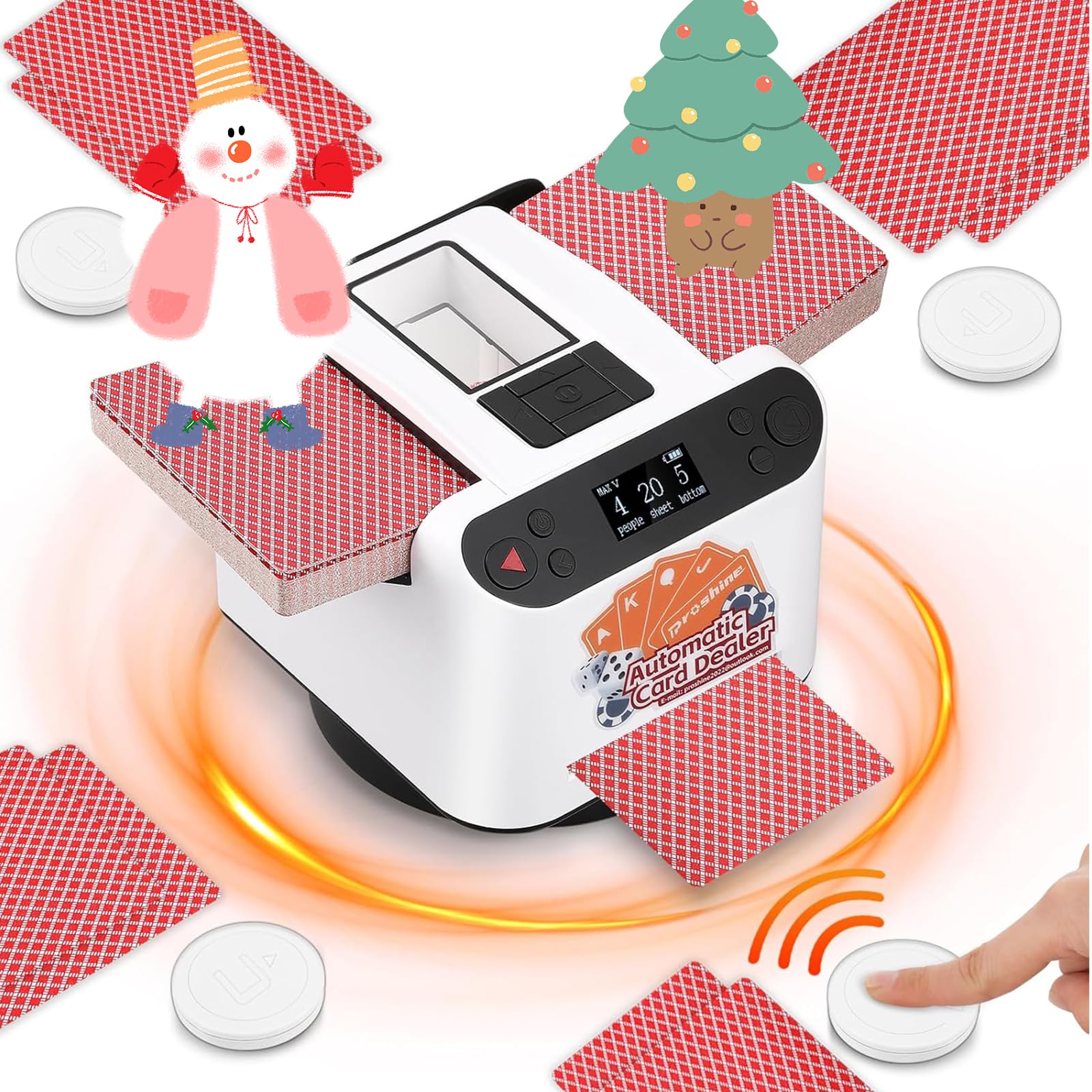 Proshine 2 in 1 Card Dealer and Shuffler, with Remote Card Calling ...