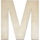 Amazon.com: 12 Inch Wooden Letter M, 1/4 Inch Thick Large Unfinished ...