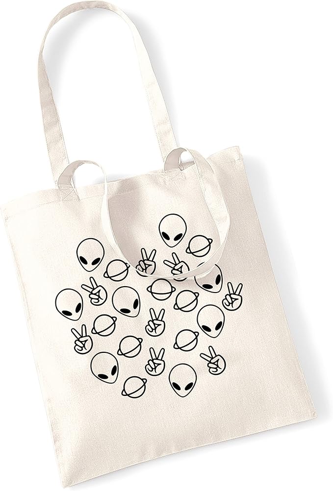 alien pattern tote bag : Amazon.co.uk: Shoes & Bags