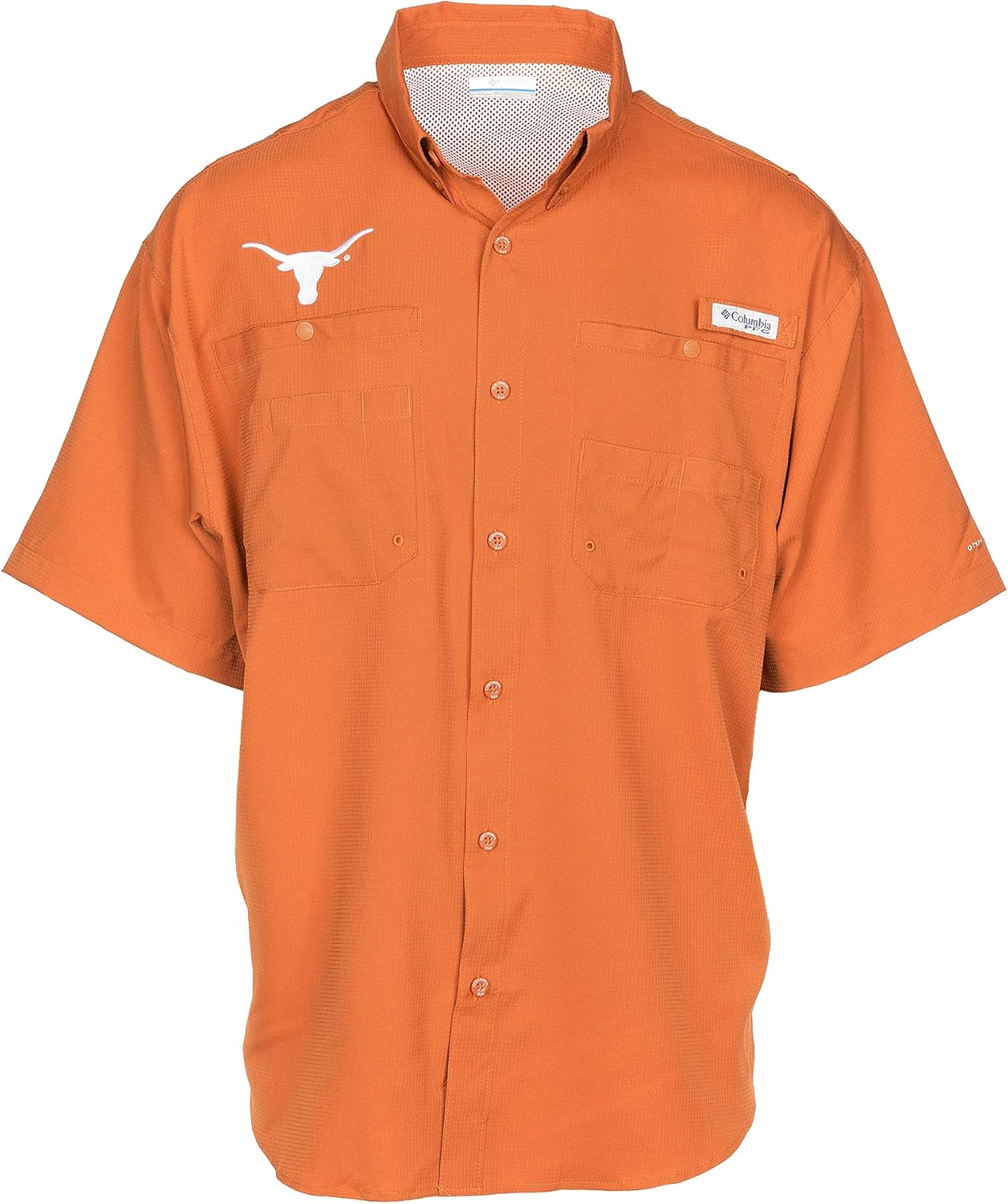NCAA Texas Longhorns Mens Columbia Tamiami Short Sleeve Shirt, Cedar ...