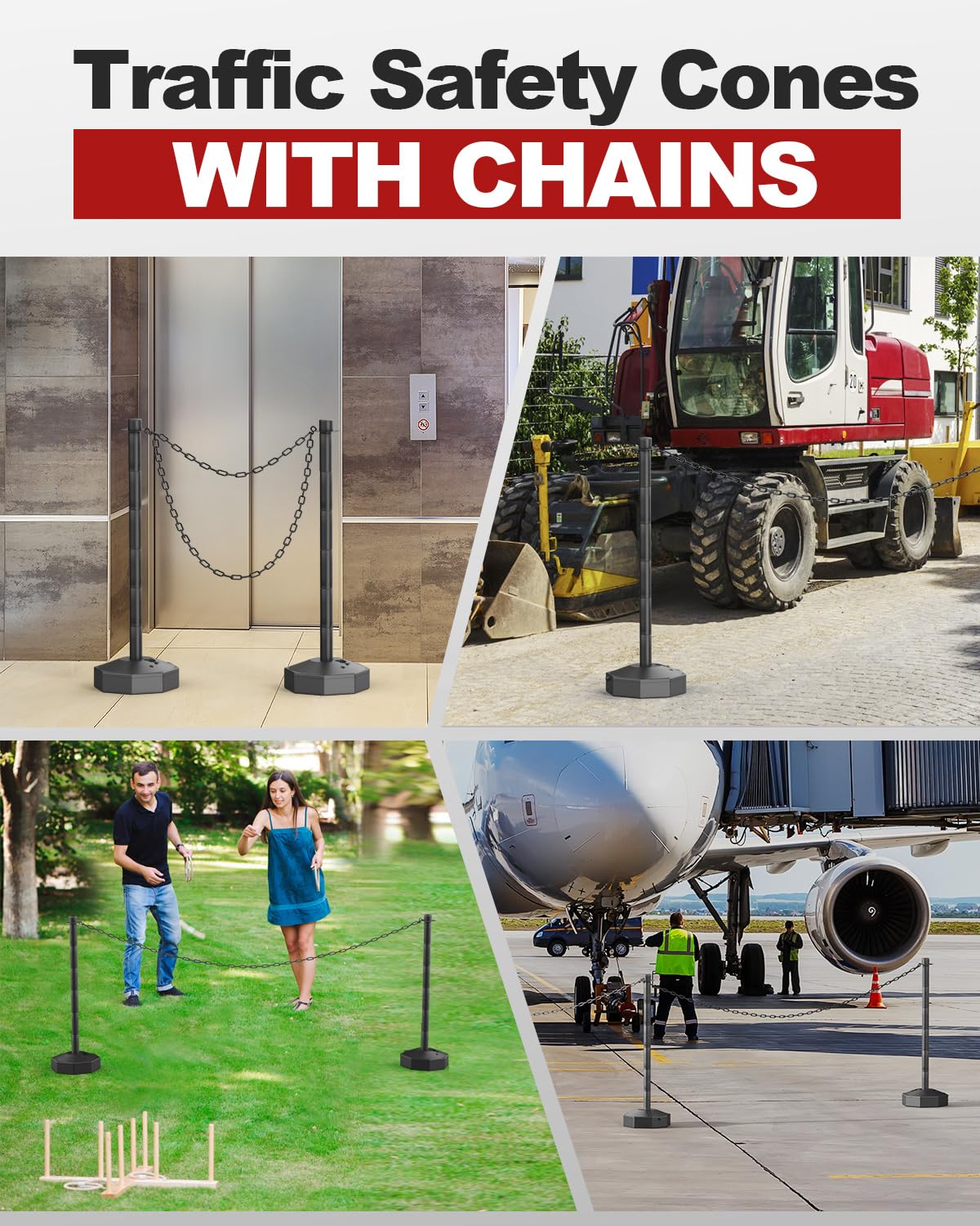 Mua RoadHero 2 Pack Traffic Delineator Post Cones with Fillable Base ...