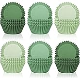 Amazon.com: Whaline 600Pcs Greenery Cupcake Liners Eucalyptus Olive ...