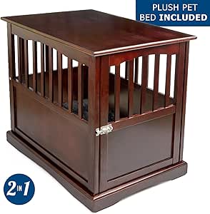 Amazon.com: Petlo Pet Crate Kennel and End Table with Lockable Door and ...