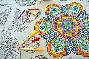 Amazon.com: The Coloring Table – Mandala Design – XL Rectangle ...