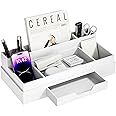 Amazon.com: JiaWei White Desk Organization and Accessories, Office Supplies storage with Drawer ...