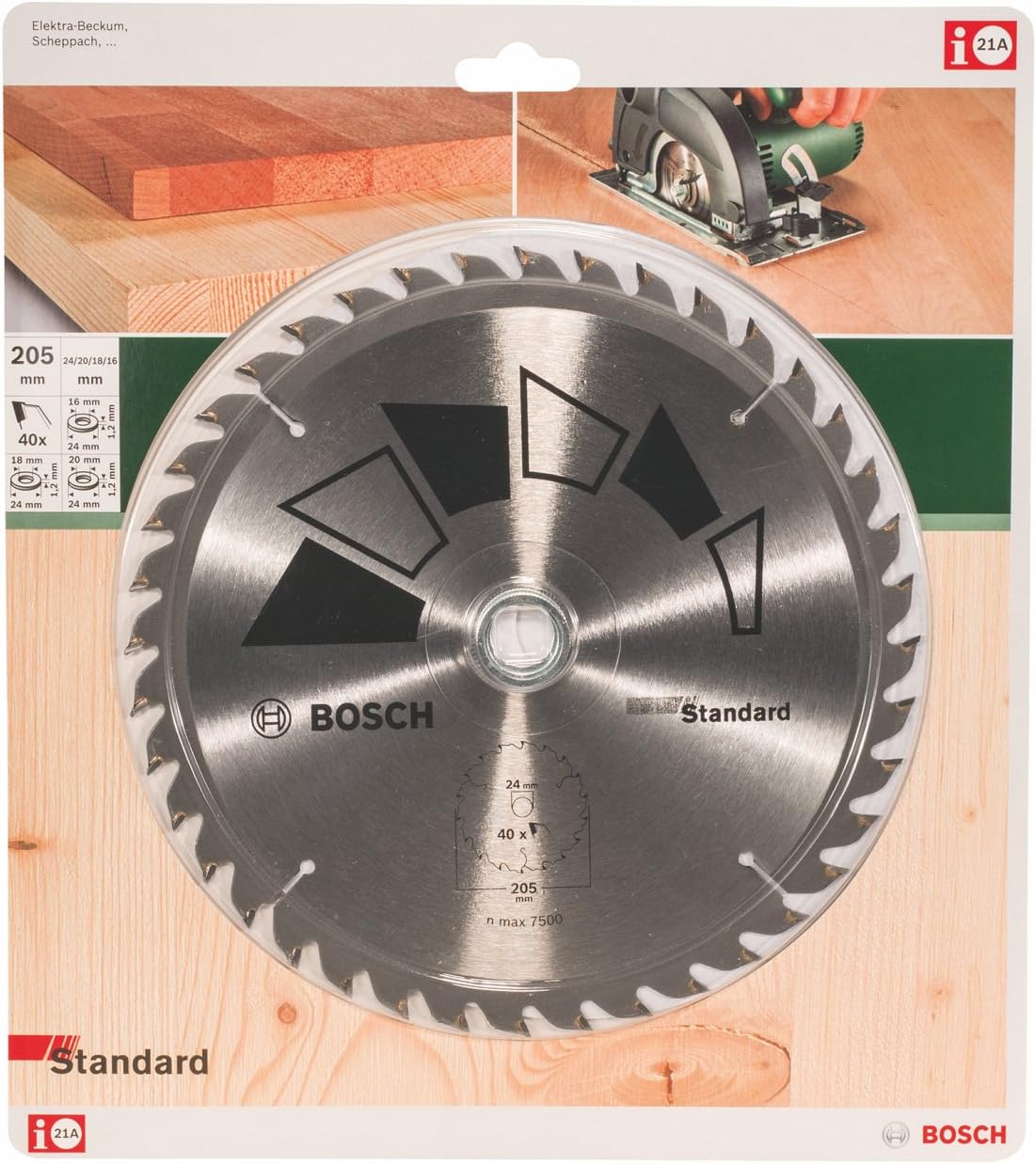 Bosch DIY Basic 2609256822 Circular Saw Blade 205 x 2.2 x 24/18/16 with ...