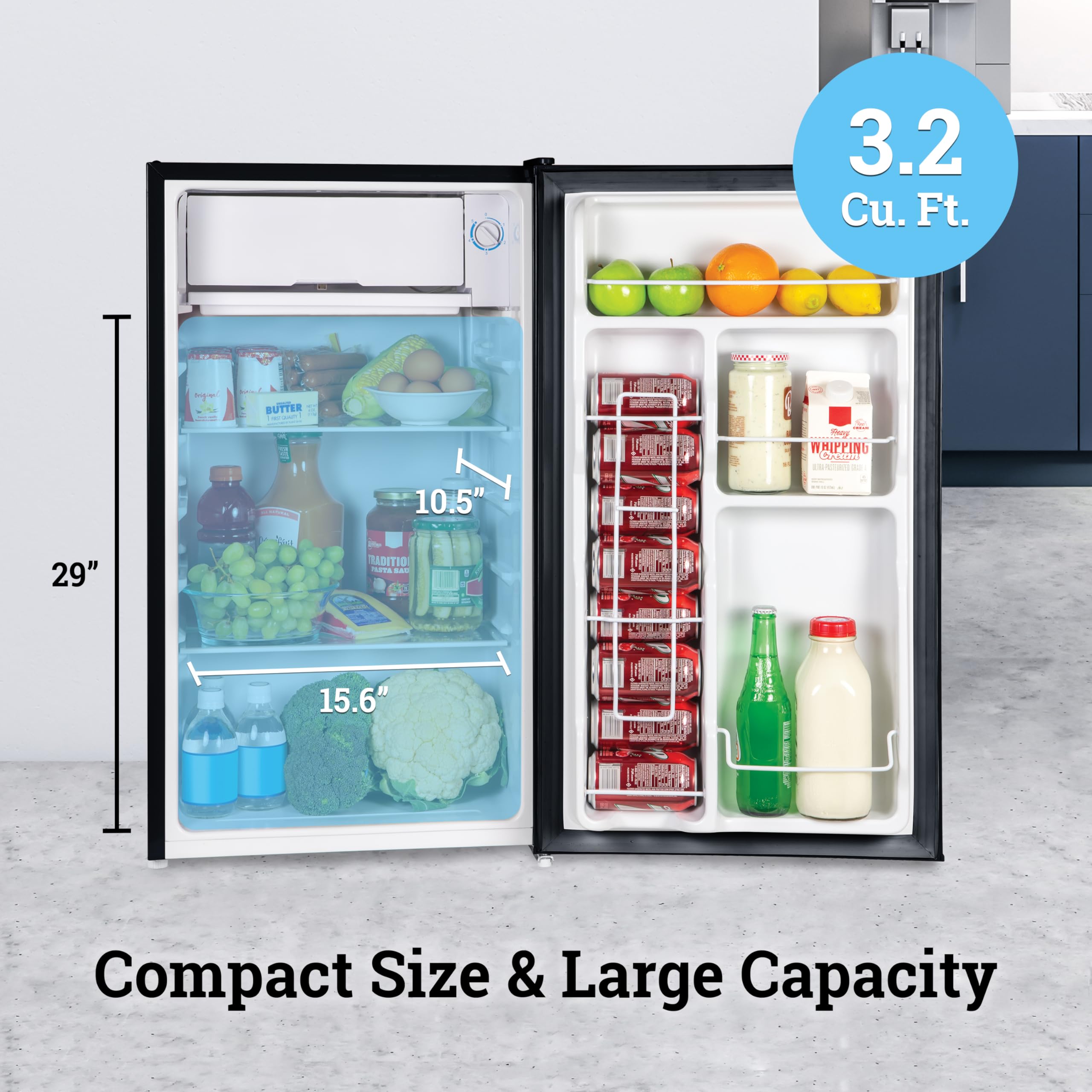Mua 3.2 Cu.Ft. Single Door Compact Refrigerator with Freezer - Slide ...