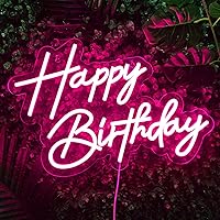 Amazon.com : Happy Birthday Neon Sign for Wall Decor, Pink Led Neon ...