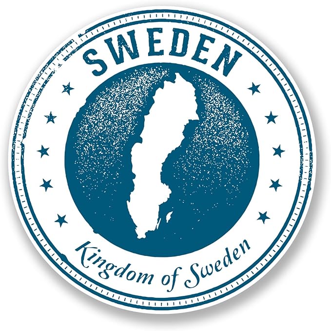 2 x 10cm Sweden Vinyl Stickers Laptop Car Bike Travel Luggage Tag Decal ...