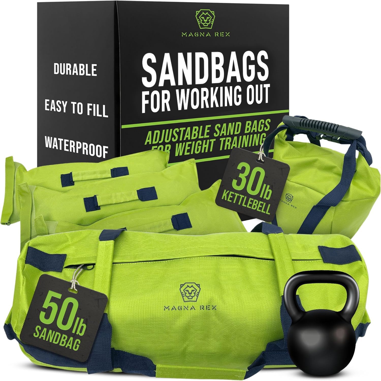 Magna Rex Sandbags for Working Out - Adjustable Sand Bags for Weight ...