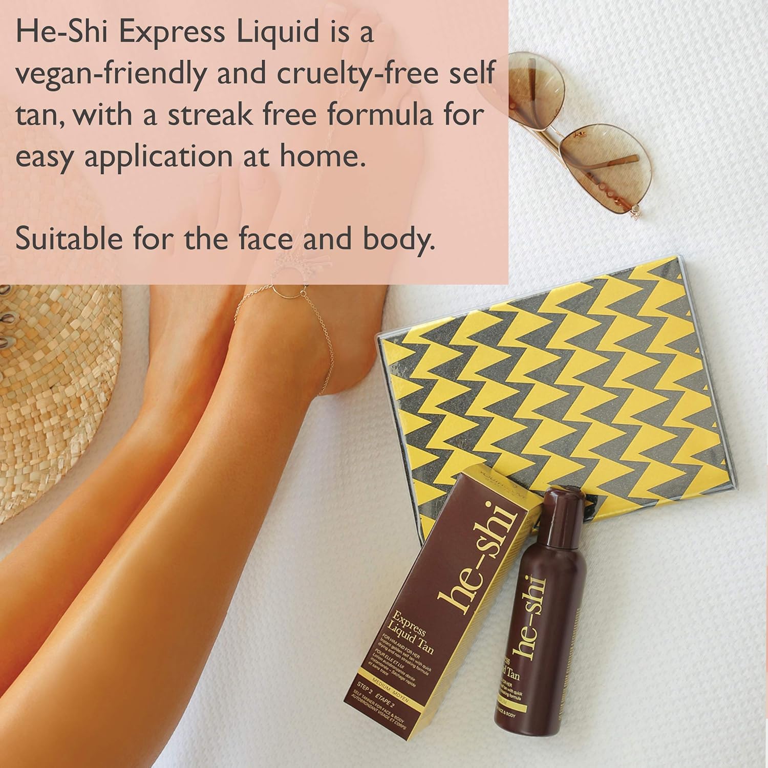 He-Shi Express Liquid Tan Instant Fake Tan Liquid – No False Tan Smell ...