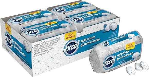 Excel Soft Chew Peppermint, 15PC x 8 Count: Amazon.ca: Grocery