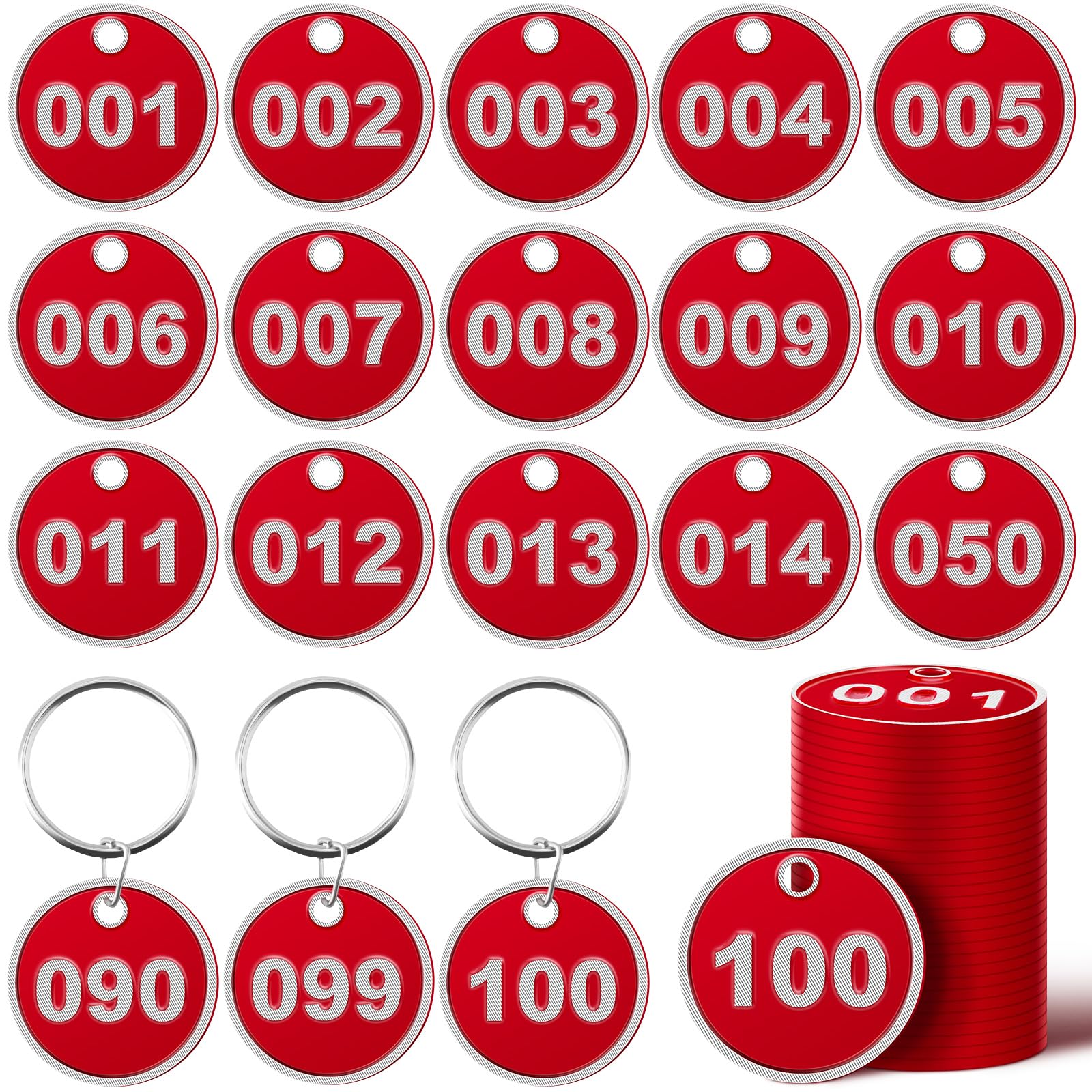 Mua Tandefio 1-100 Numbered Key Tags Round Key ID Tags Aluminum Alloy ...