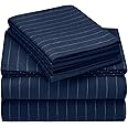 Amazon.com: Amazon Brand – Pinzon 160-Gram Pinstripe Flannel Cotton Bed ...