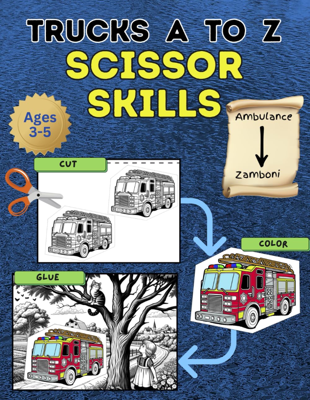 Mua Trucks A to Z Scissor Skills: Cut, Color, and Paste Truck Themed ...