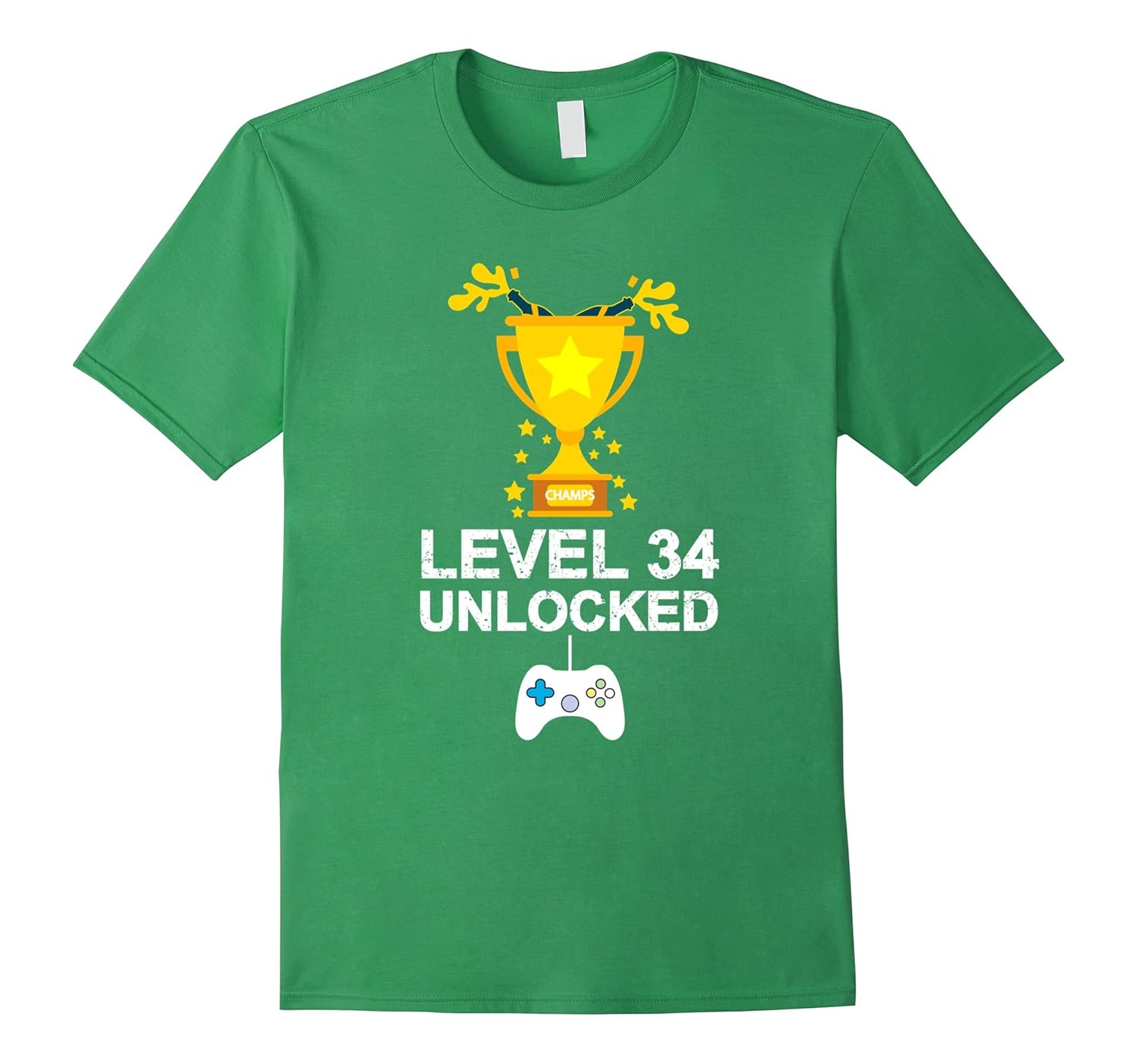 Funny 34th Birthday Level 34 Unlocked T-shirt Gamer Gift Tee-4LVS ...