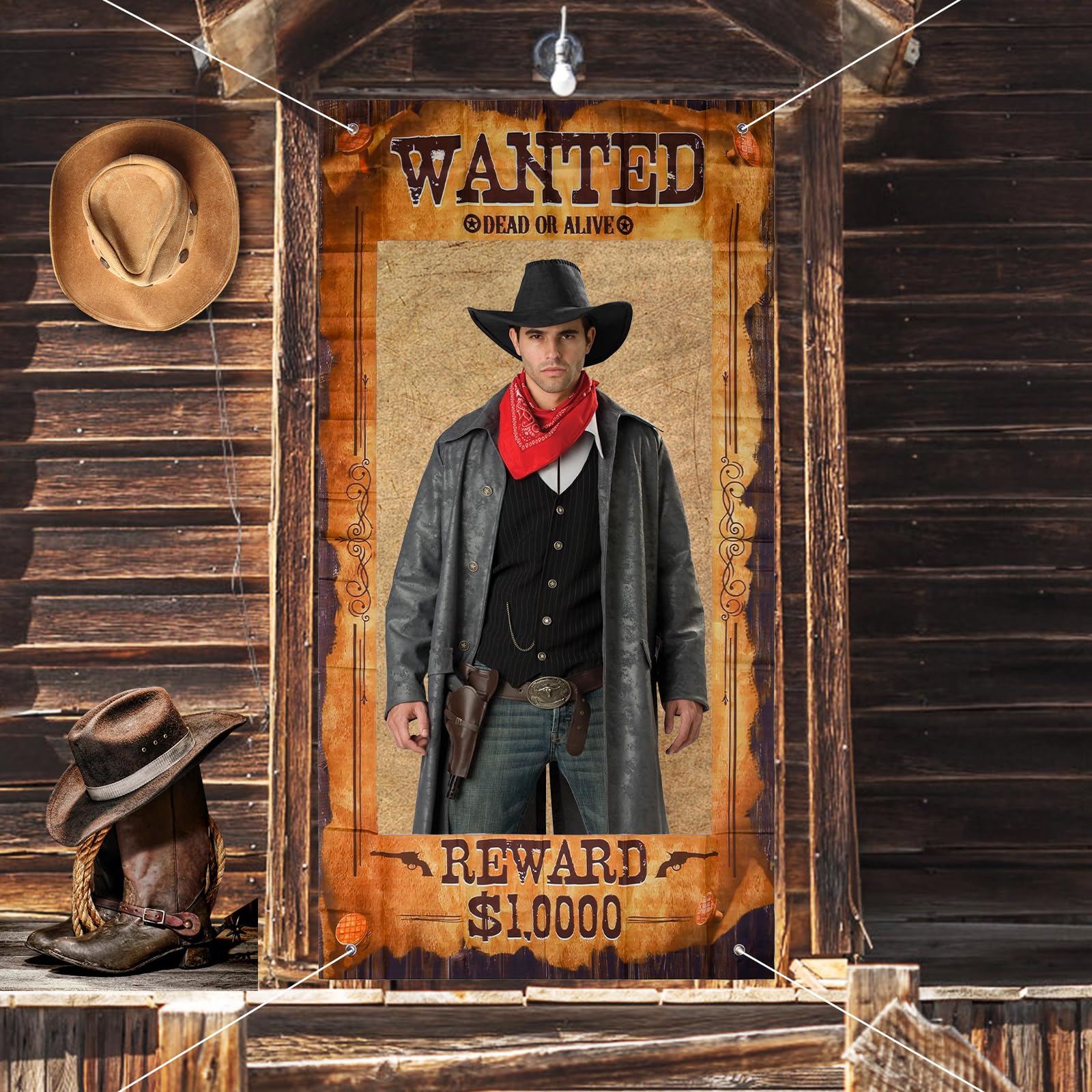 West Wanted Photo Prop, Large Wanted Poster Photo Prop Fun Wanted Photo ...
