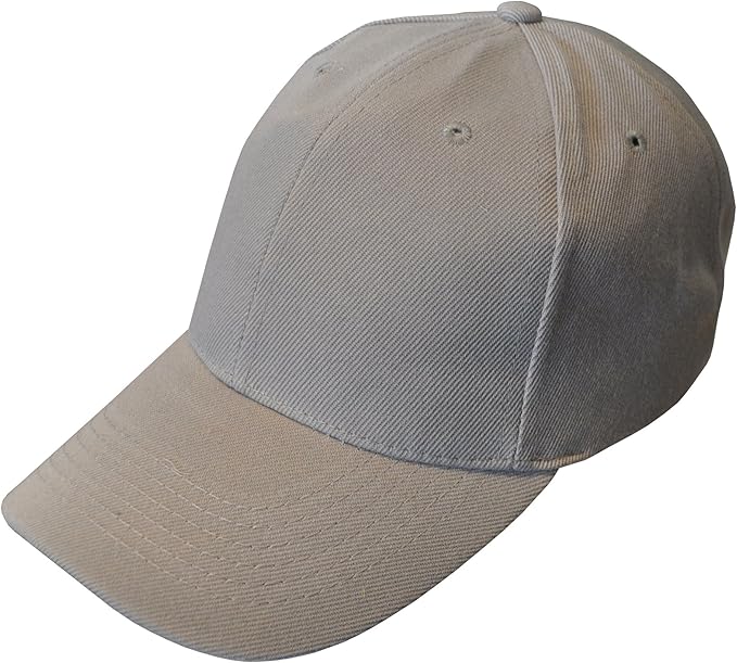 Plain Colour Adjustable Baseball Cap (Grey): Amazon.co.uk: Kitchen & Home