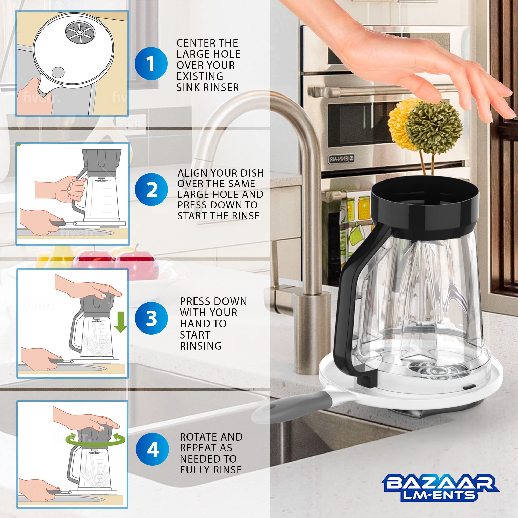 Mua Large Container Adapter for Kitchen Sink Rinsers-Handheld Extension ...