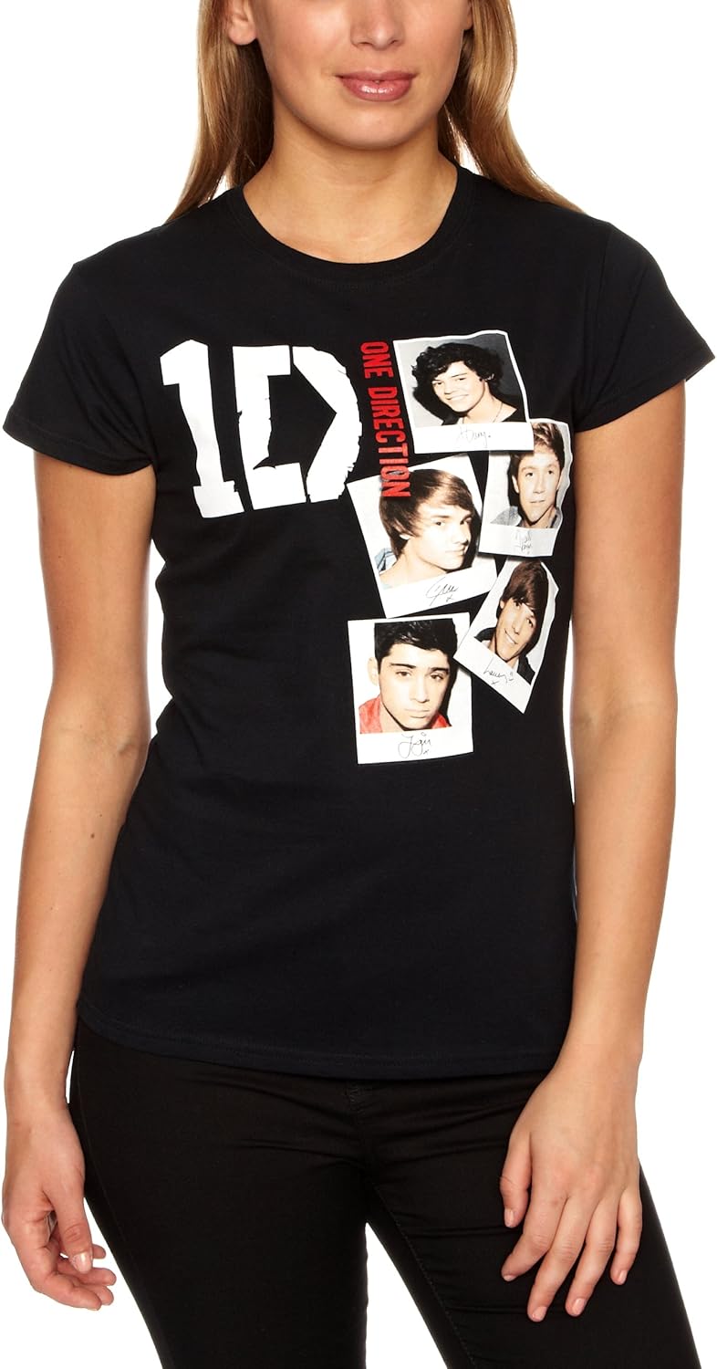 Official Licensed One Direction-Photo Stack Women's T-Shirt Black X ...