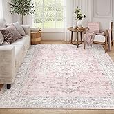 Amazon.com: PureCozy Washable Rug 8x10 Area Rug for Living Room Pink ...