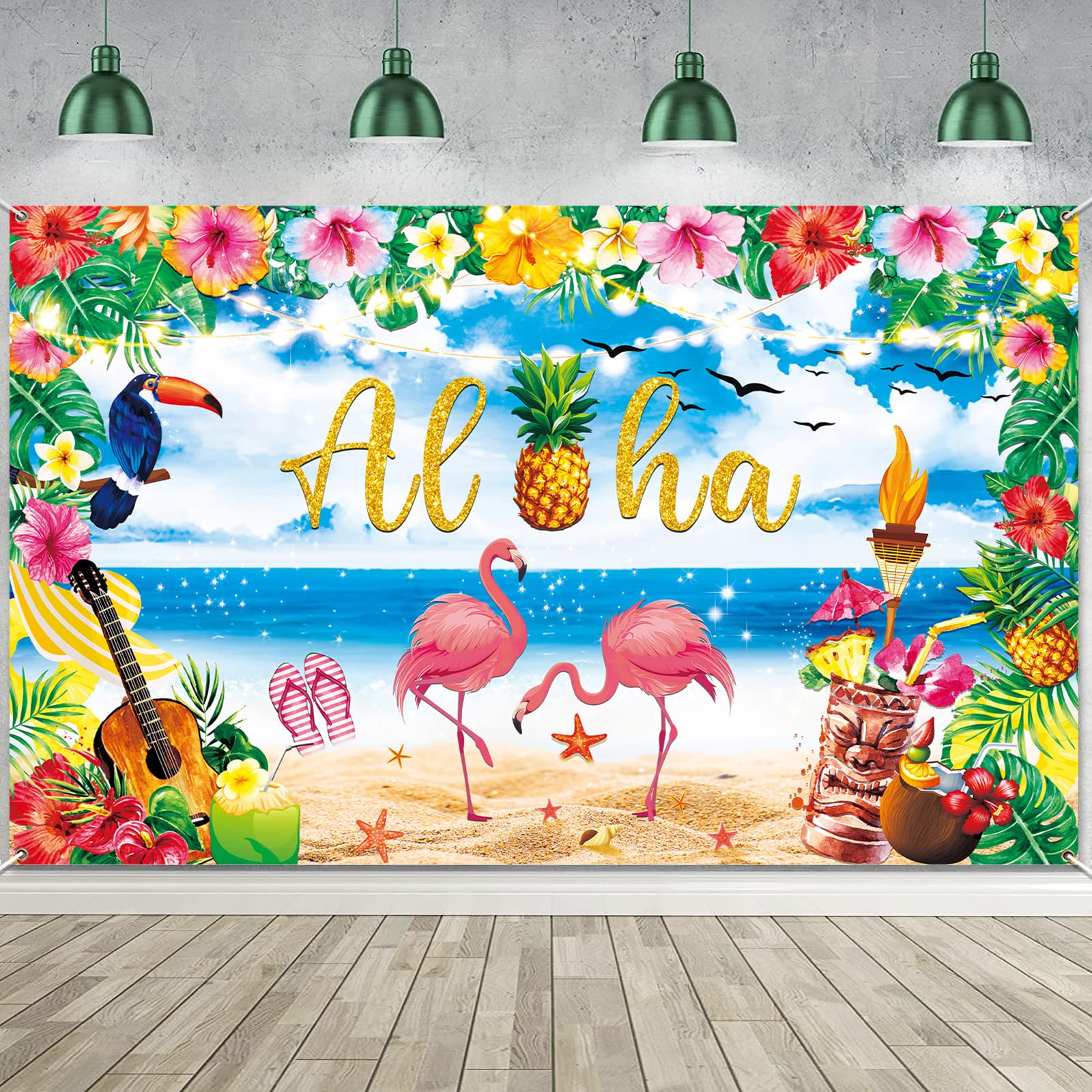 HiParty Hawaiian Luau Party Decorations - Luau Backdrop for Birthday ...