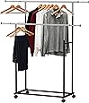 Amazon.com: Simple Houseware Standard Double Rod Garment Rack, Black ...