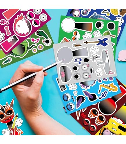 Sonic Stickers For Kids Make-a-Face Stickers For Kids - 24 Sheets Mixed ...