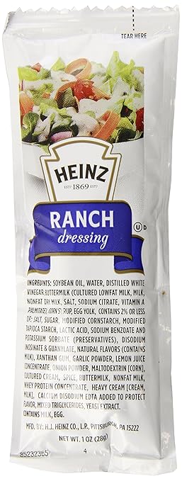 Heinz Ranch Dressing Packets Nutrition Facts | Besto Blog