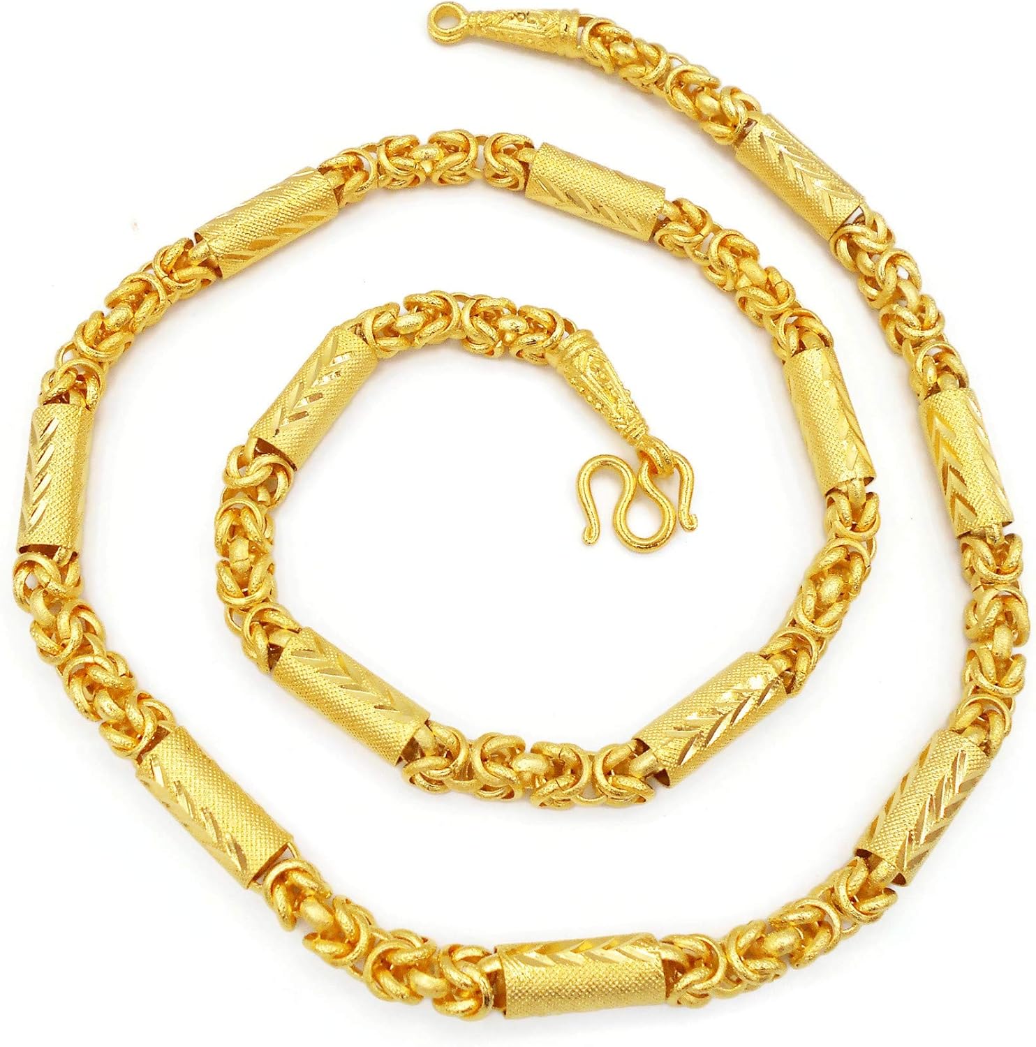 Mix Chain 22K 23K 24K Thai Baht Yellow Gold Necklace 26 Inch 65 Grams 9 ...