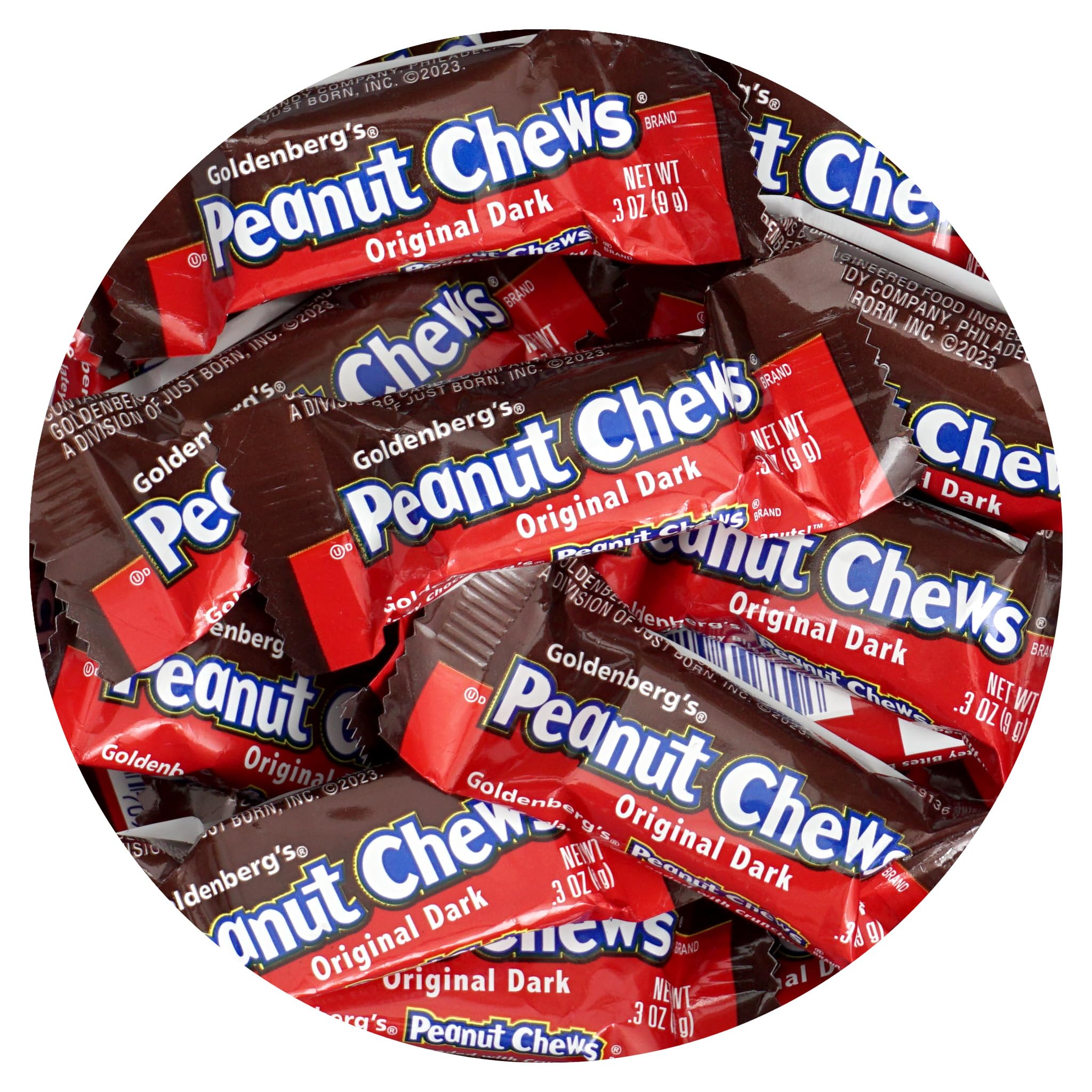 Peanut Chews Original Dark, 1 Pound Bulk Bag, Individually Wrapped ...